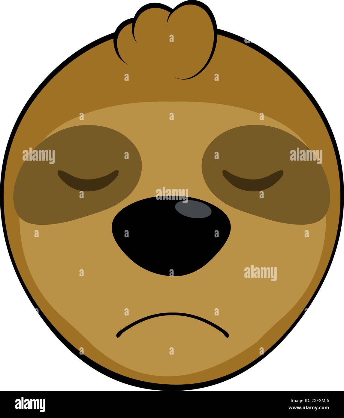 vector illustration face bear sloth character animal cartoon, with a ...