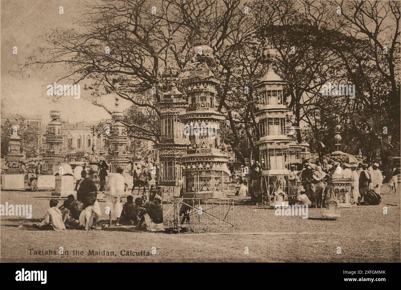 Taziahs on the Maidan, Calcutta. 1870-1920 photograph of Calcutta ...