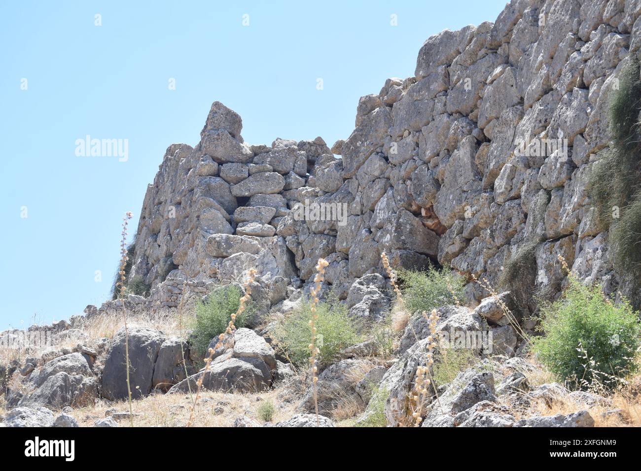 Ancient Copper age citadels in Argolis, Peloponnese, Greece Stock Photo ...