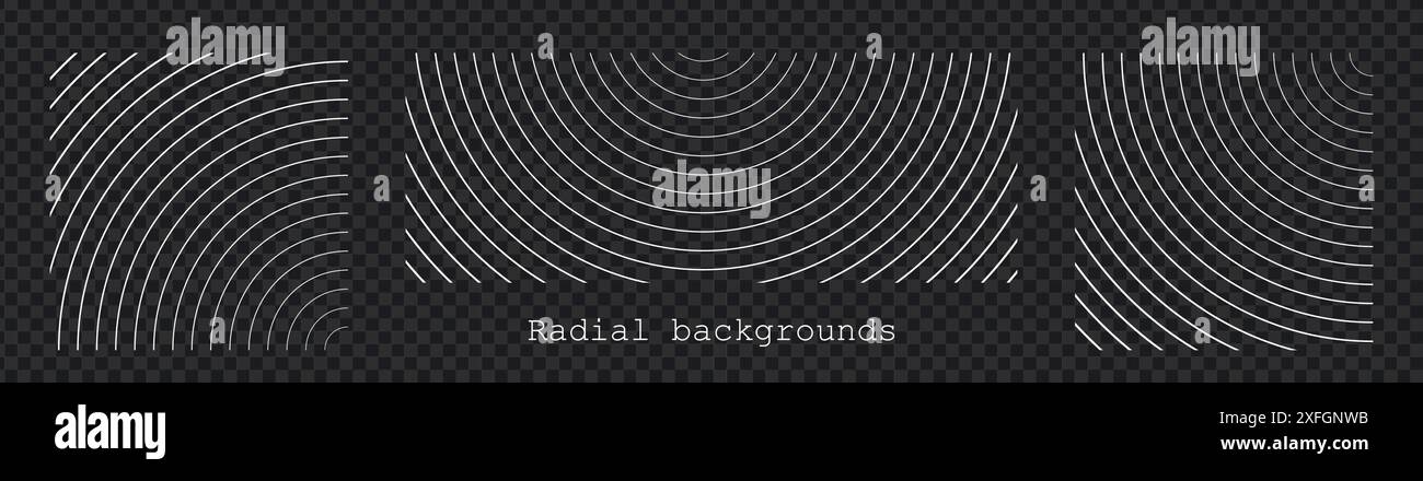 Sound wave irradiation or circular vibrations on the water surface. Set or circular stripe ...