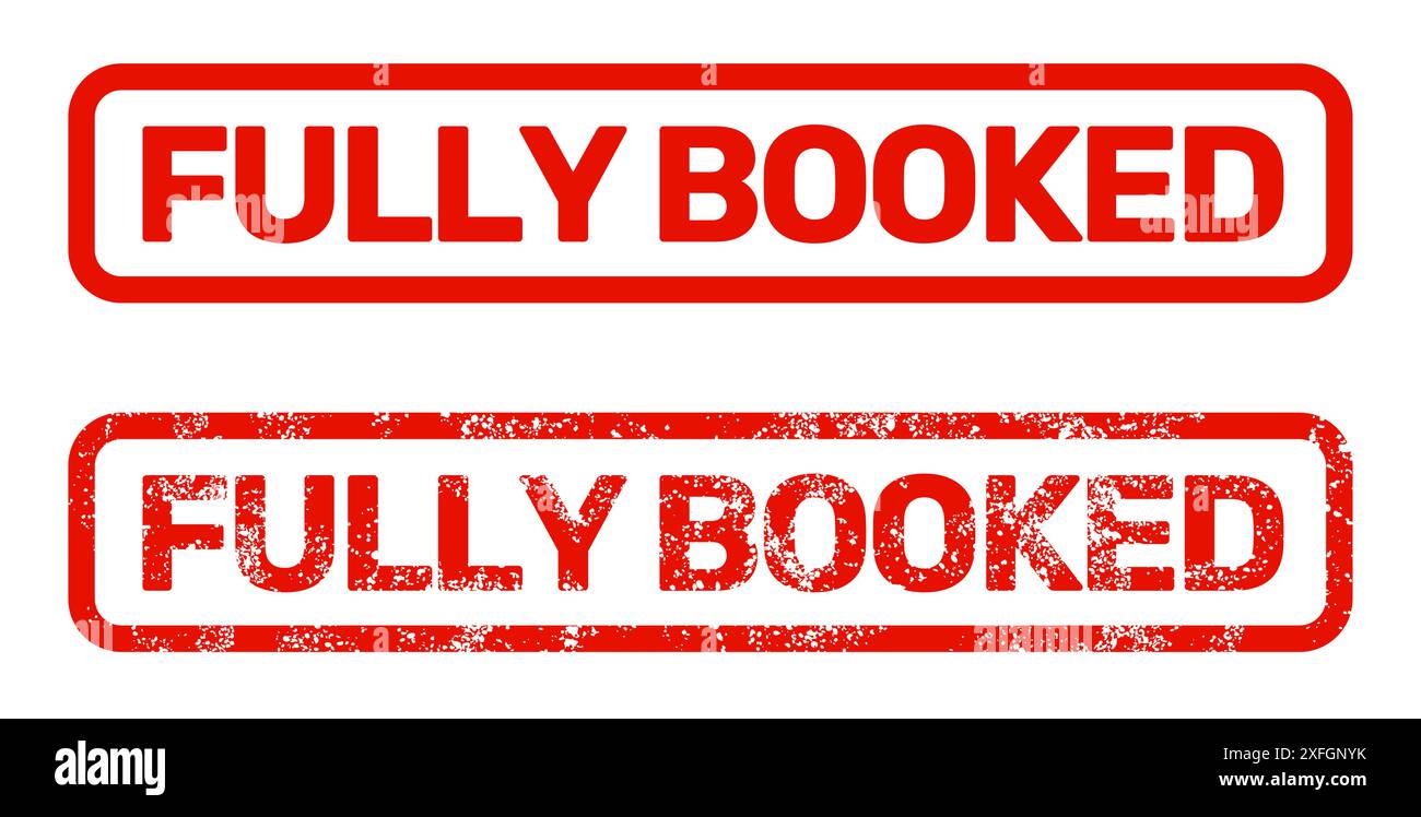 fully booked red stamp, fully reserved or full up label, no vacant ...