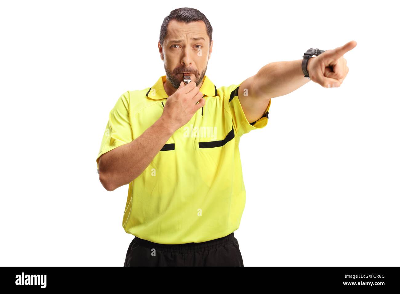 Sports whistle male referee hi-res stock photography and images - Alamy
