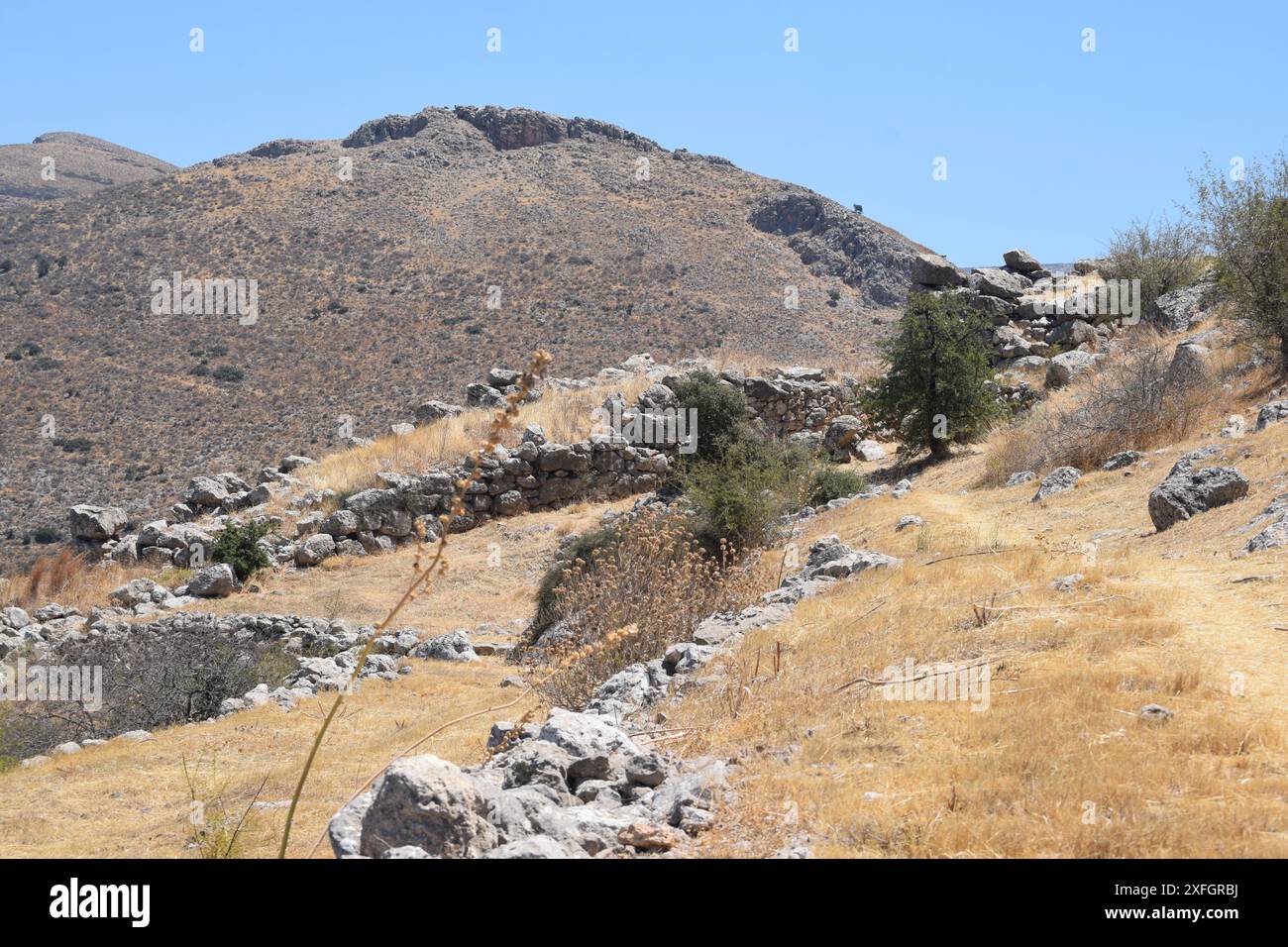 Ancient Copper age citadels in Argolis, Peloponnese, Greece Stock Photo ...