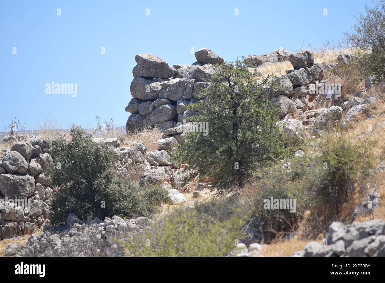 Ancient Copper age citadels in Argolis, Peloponnese, Greece Stock Photo ...