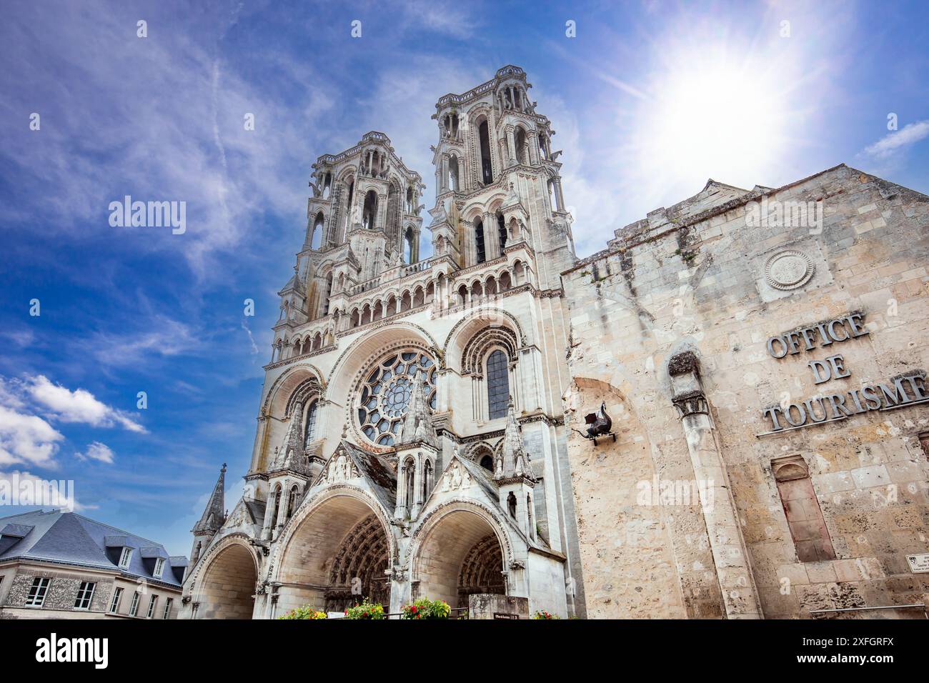LAON FRANCE, JUNE 11, 2024 : exteriors and architectural details of ...