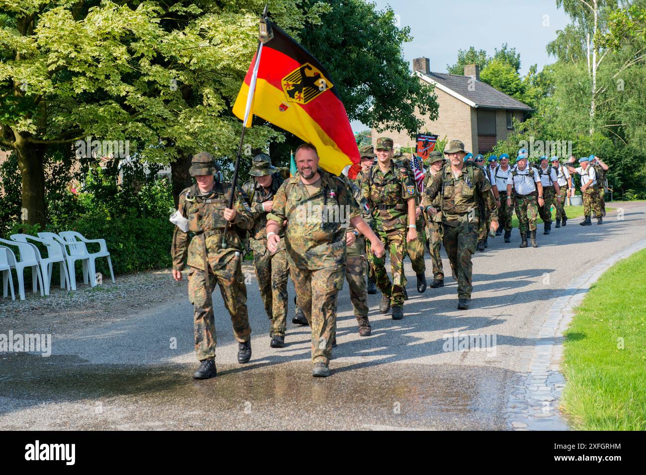 Four Day March Nijmegen Foreign Military Platoon marching the Four Day ...