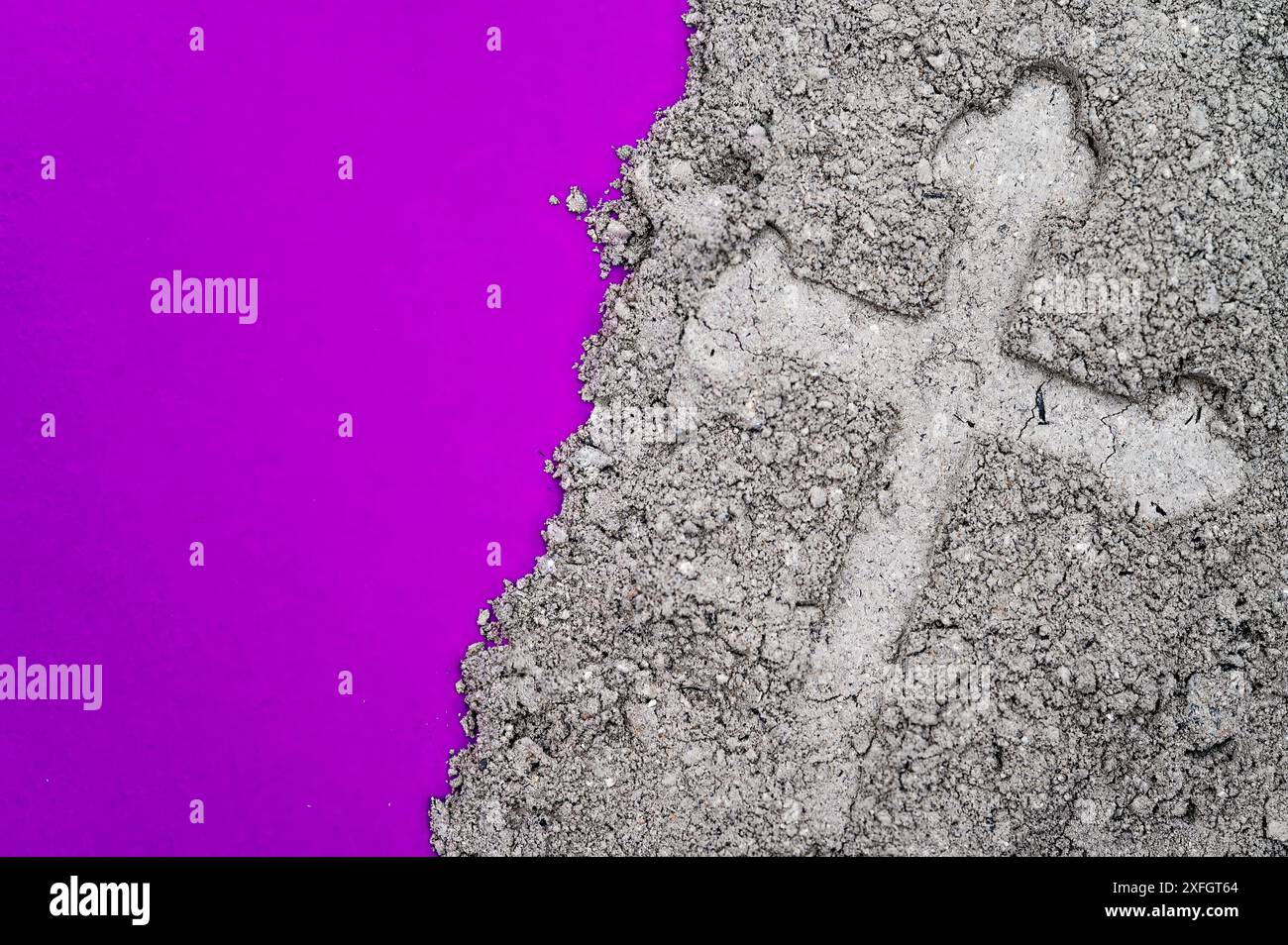 Cross of ashes on a dark purple background with copy space Stock Photo ...