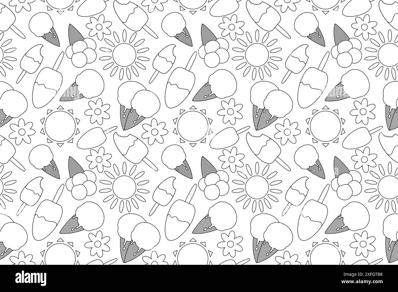 Summer vacation coloring page for kids hi-res stock photography and ...