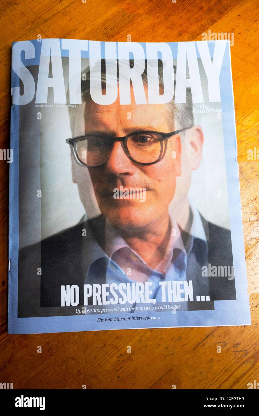 Photo of Labour leader Keir Starmer on the front cover of Saturday ...