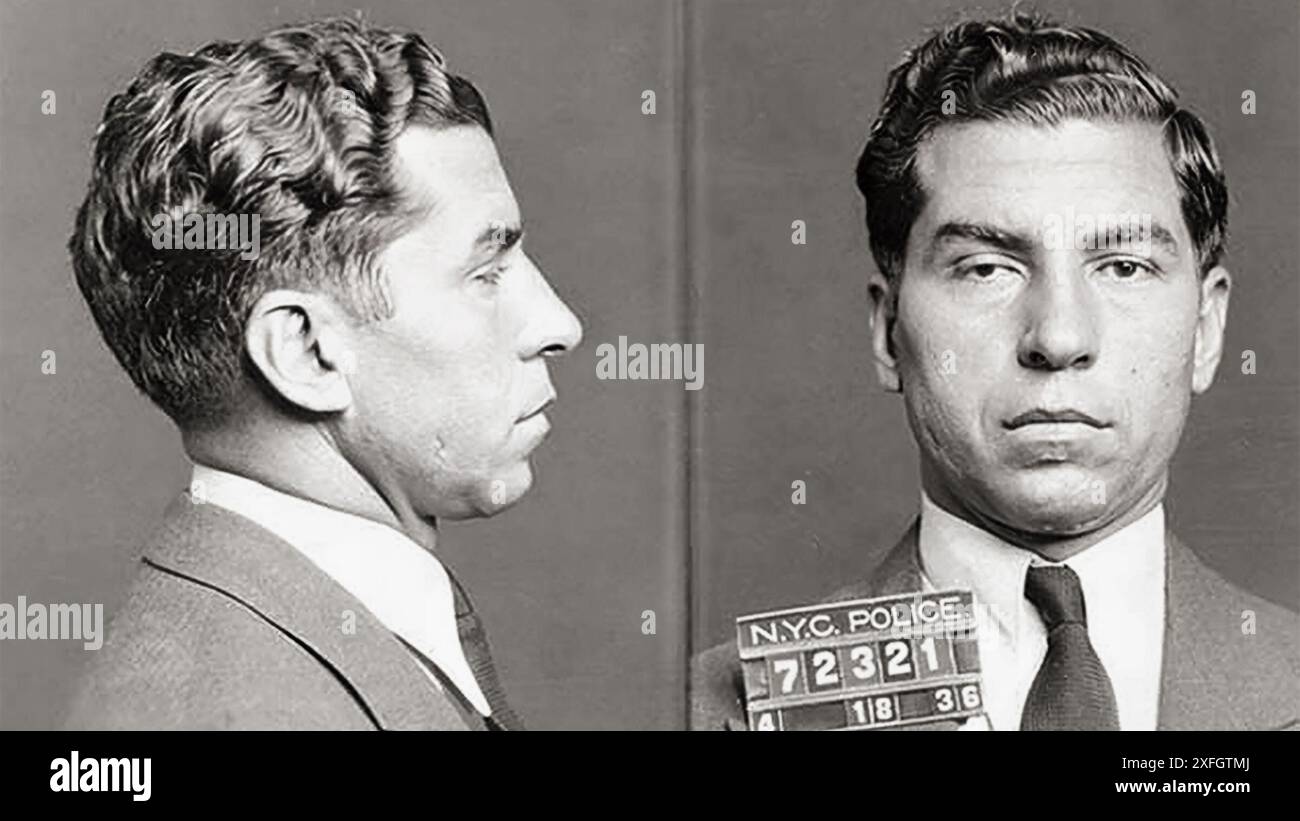 Lucky Luciano's mugshot, April 18, 1936. Convicted of 62 charges of ...
