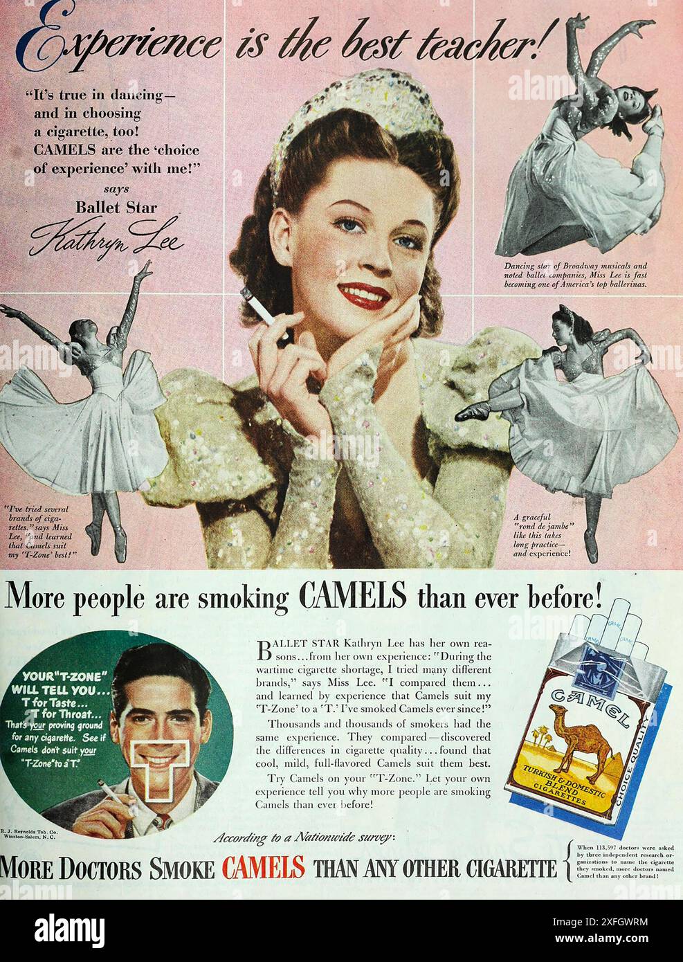 CAMEL cigarettes advert about 1945 Stock Photo - Alamy