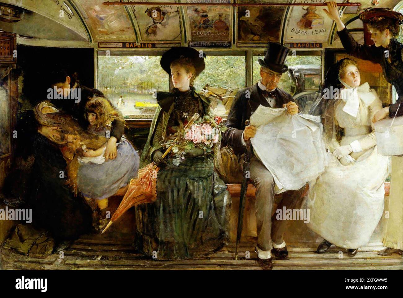 THE BAYSWATER OMNIBUS 1895 painting by Irish artist George William Joy ...