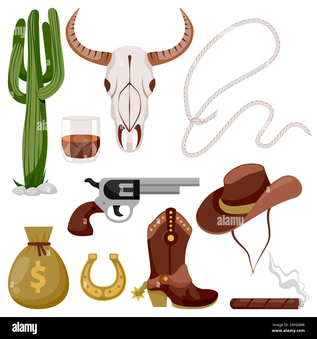 Cowboy boots horseshoe art Cut Out Stock Images & Pictures - Alamy