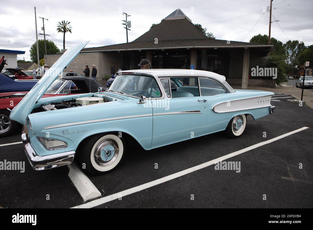 A vintage blue car at the car show at Java Jacks, Isleton, California Stock Photo - Alamy