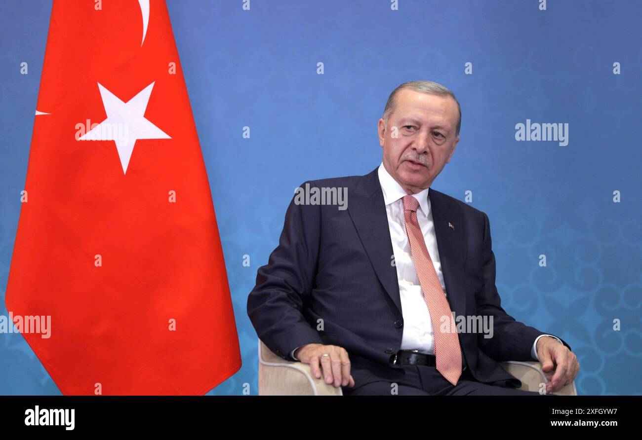 Astana, Kazakhstan. 03rd July, 2024. Turkish President Recep Tayyip ...