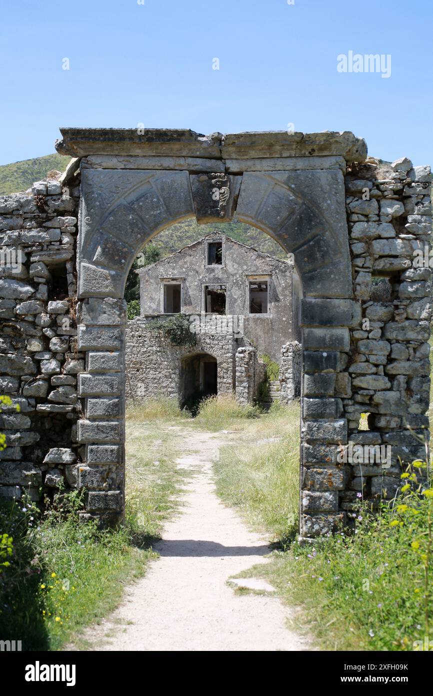 Medieval Old Perithia, Corfu Stock Photo - Alamy