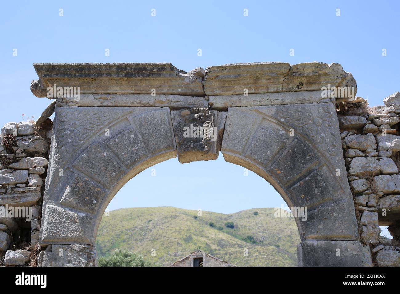 Medieval Old Perithia, Corfu Stock Photo - Alamy
