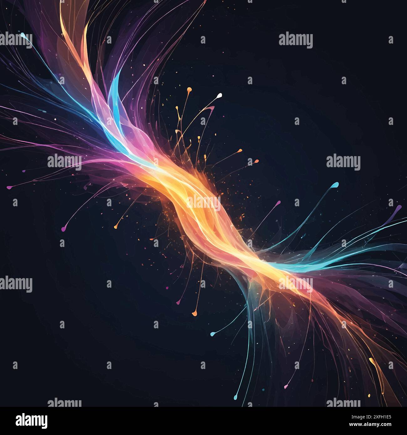 Ethereal abstract background design using glowing particle trails with ...