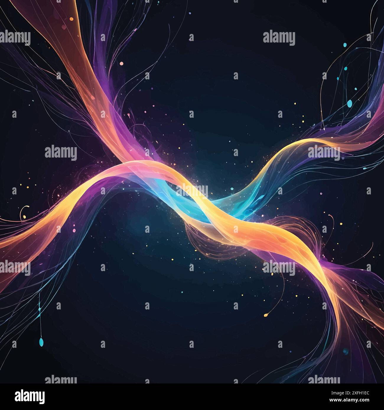 Ethereal abstract background design using glowing particle trails with ...