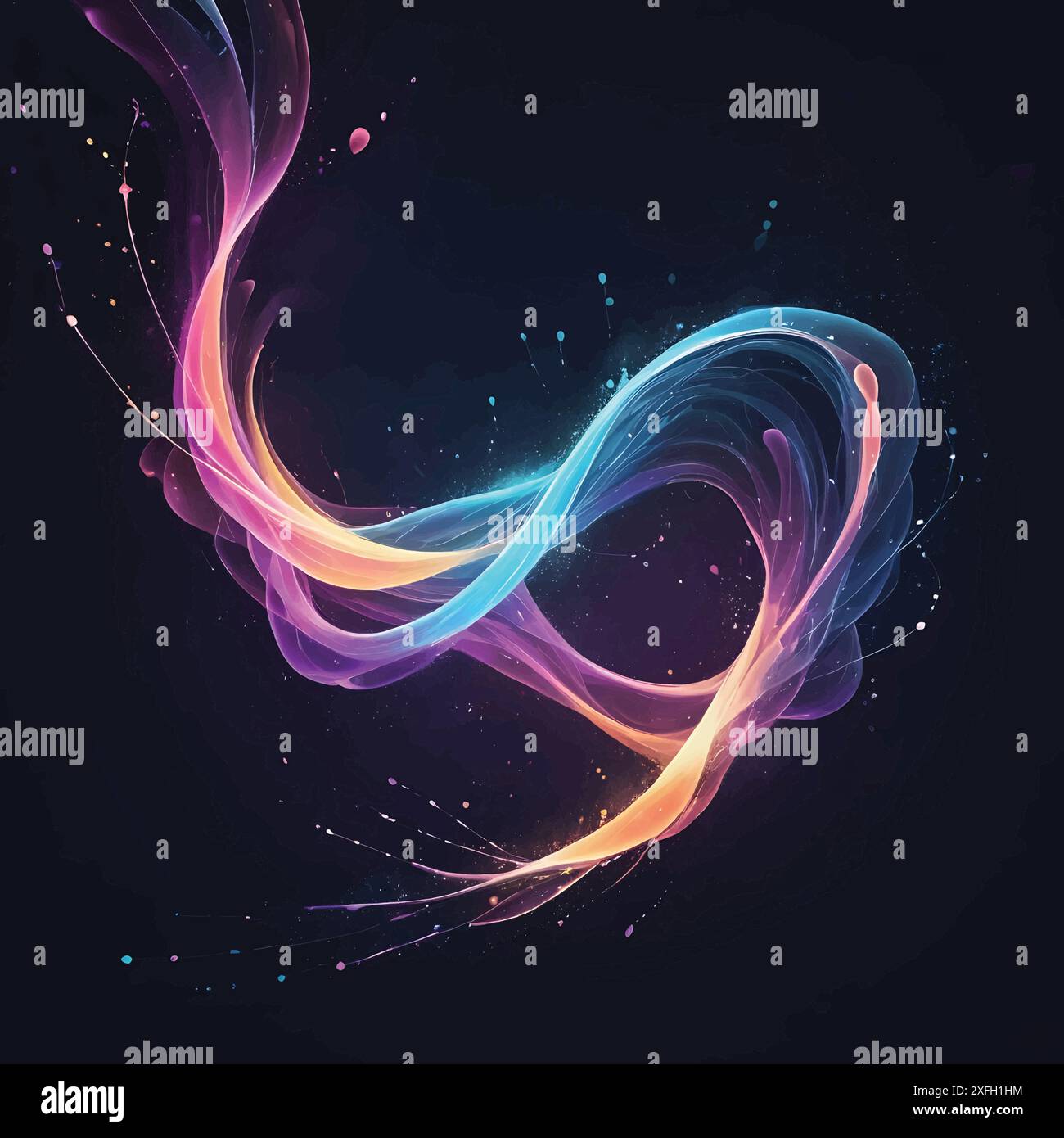 Ethereal abstract background design using glowing particle trails with ...