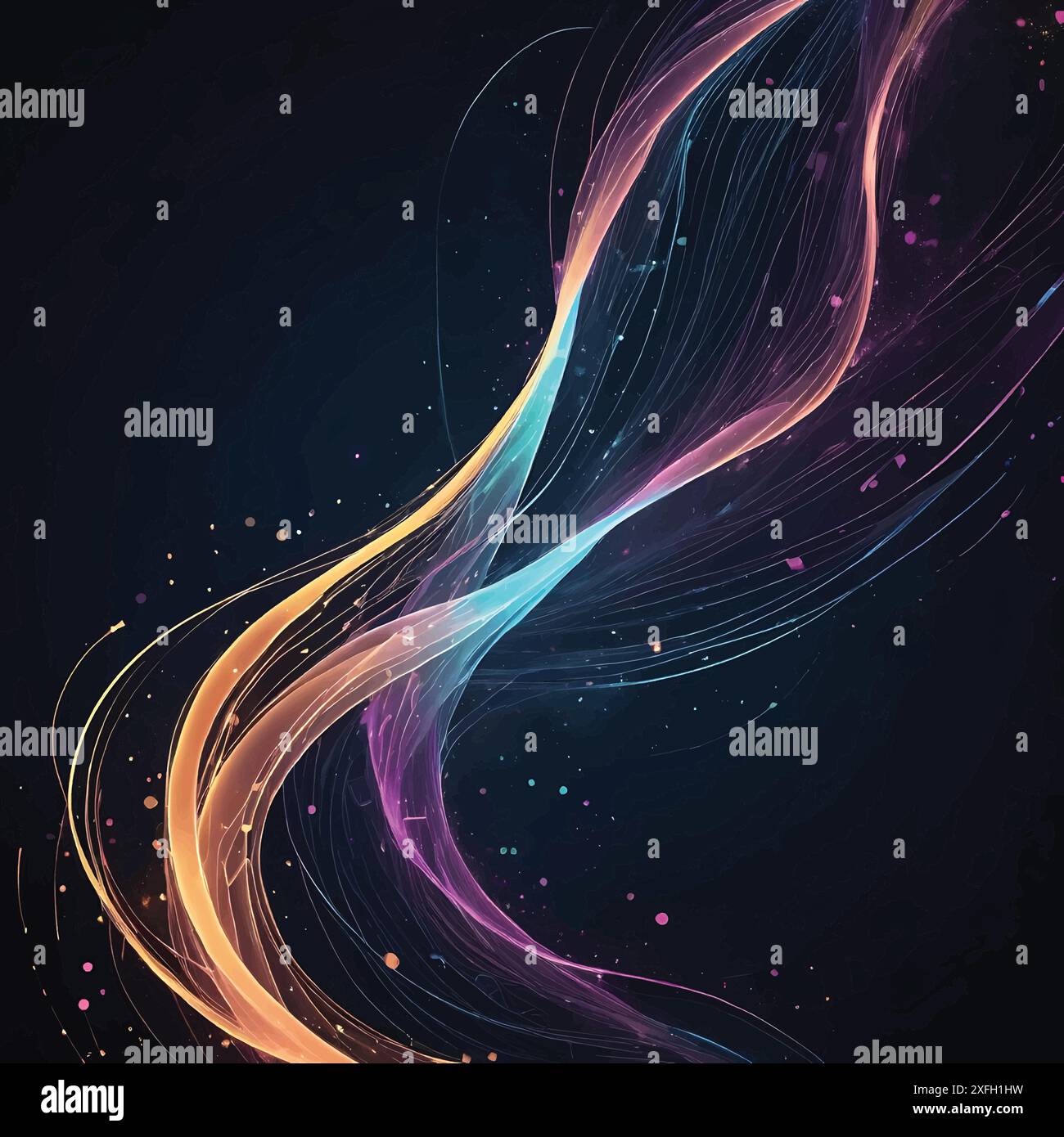 Ethereal abstract background design using glowing particle trails with ...