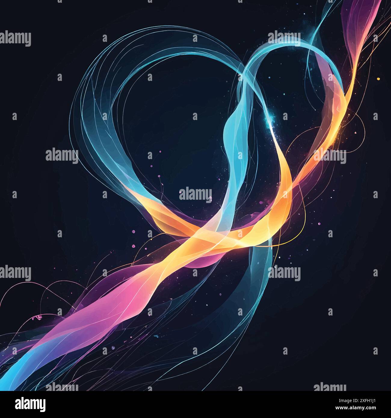 Ethereal abstract background design using glowing particle trails with ...