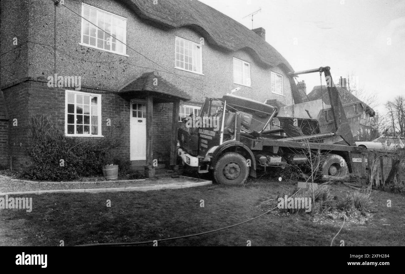Skip lorry Black and White Stock Photos & Images - Alamy