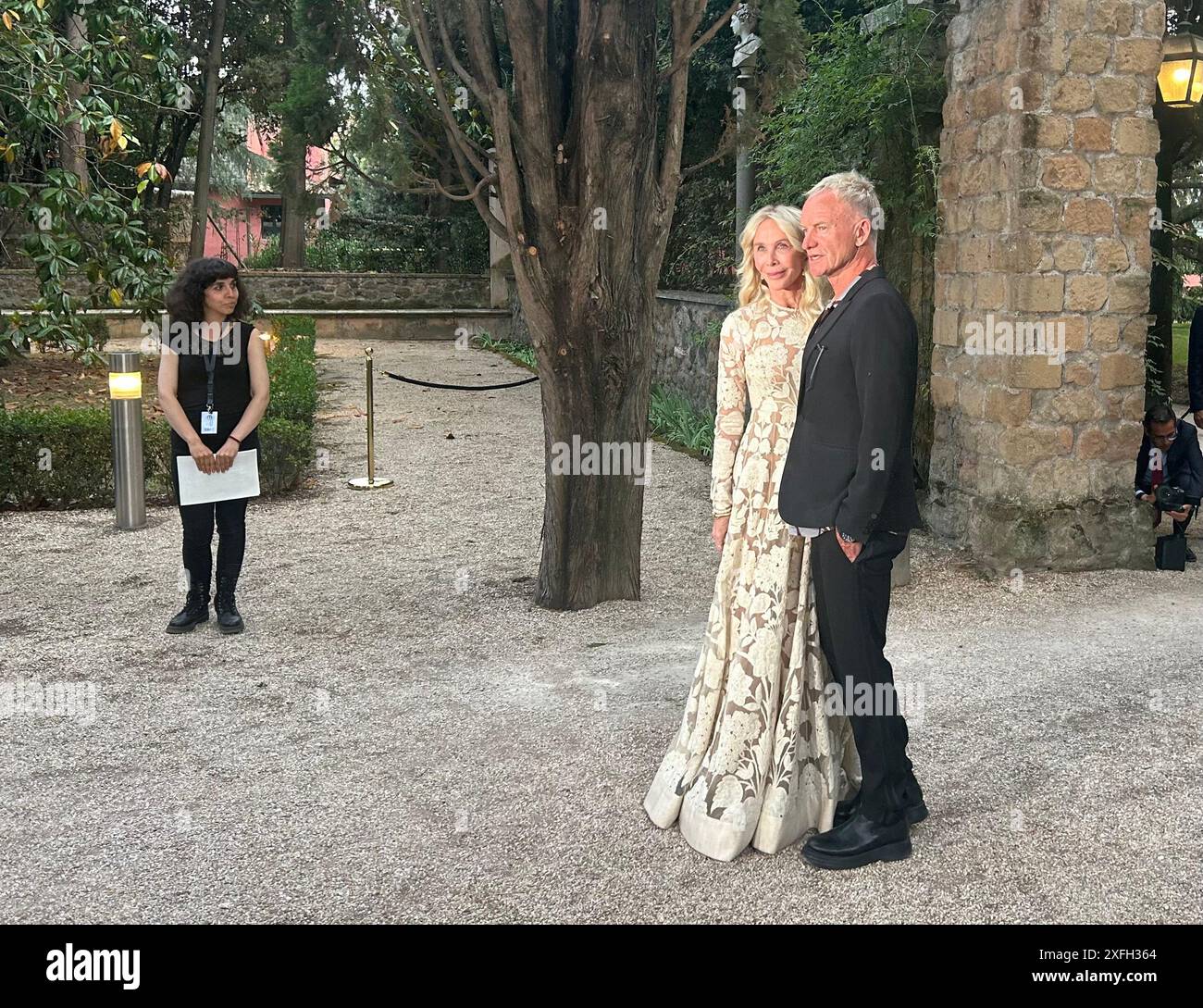 Rom, Italy. 03rd July, 2024. The English musician Sting and his wife ...