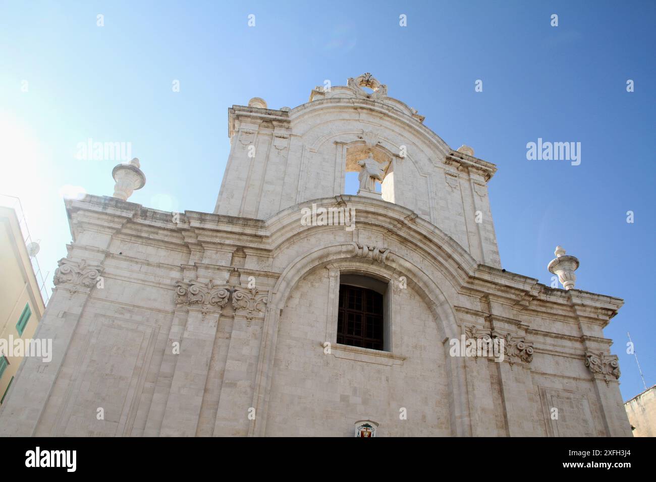 Molfetta, Italy. Exterior of the Molfetta Cathedral, with the statue of ...