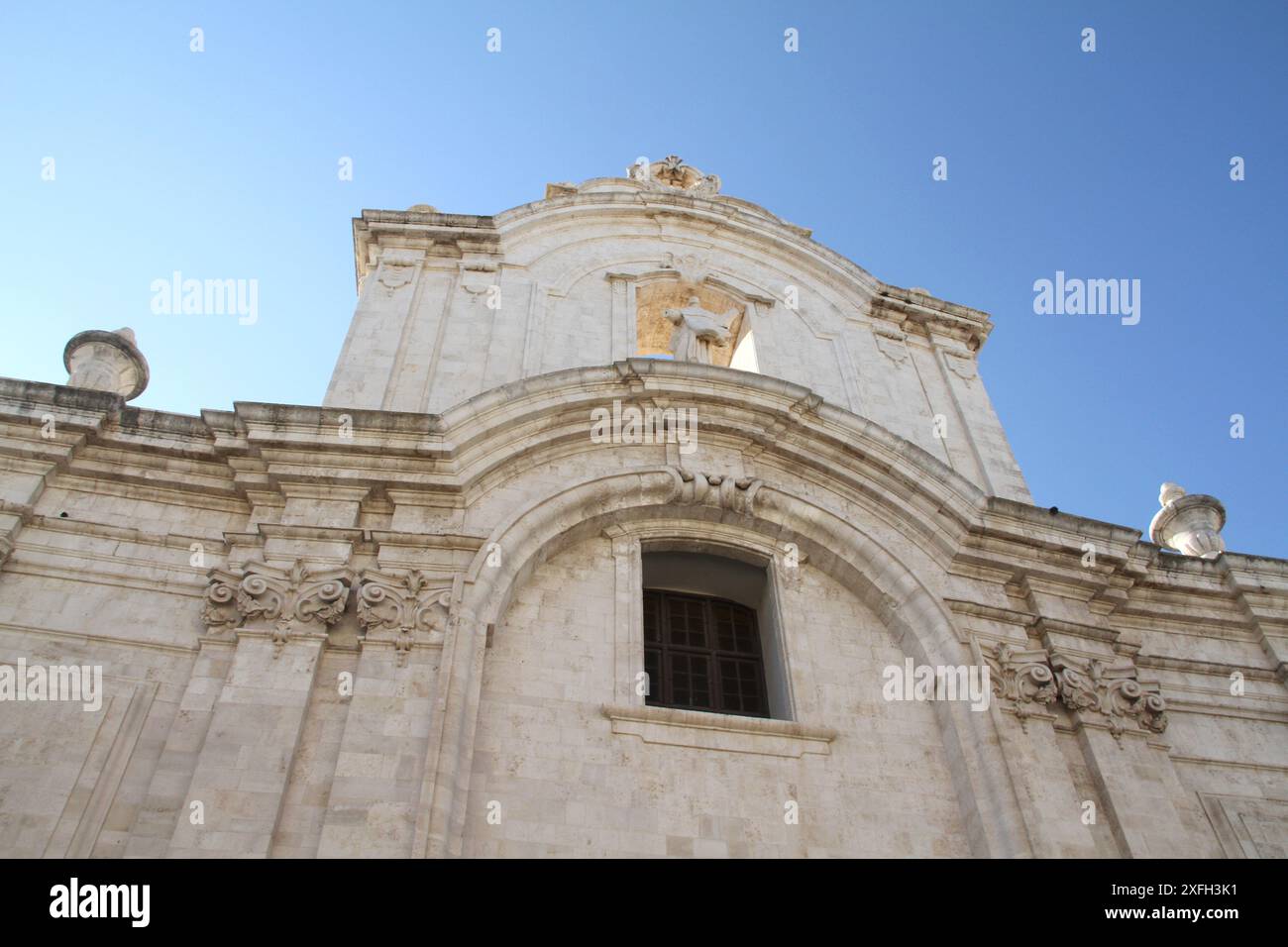 Molfetta, Italy. Exterior of the Molfetta Cathedral, with the statue of ...
