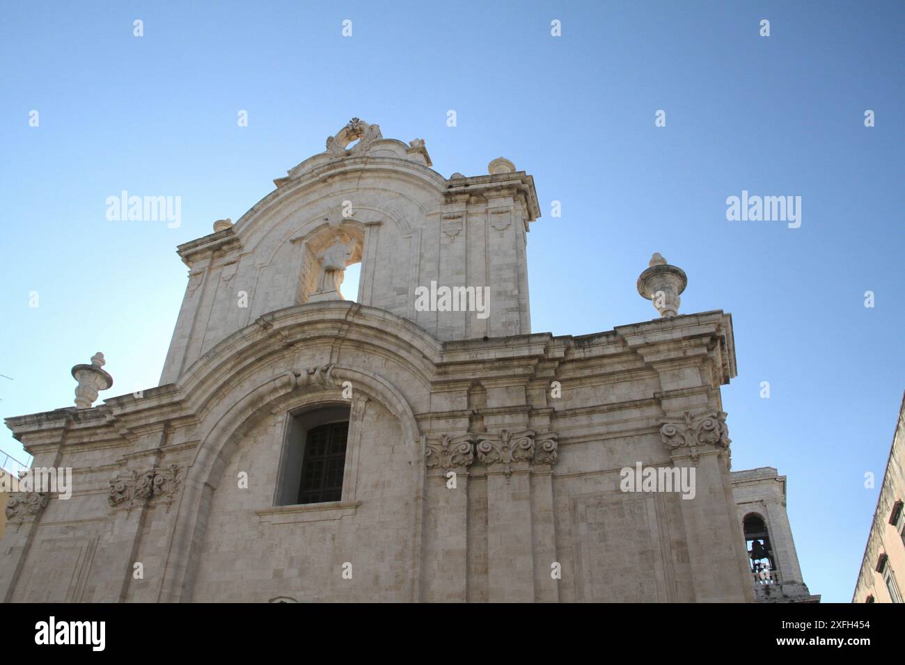Molfetta, Italy. Exterior of the Molfetta Cathedral, with the statue of ...