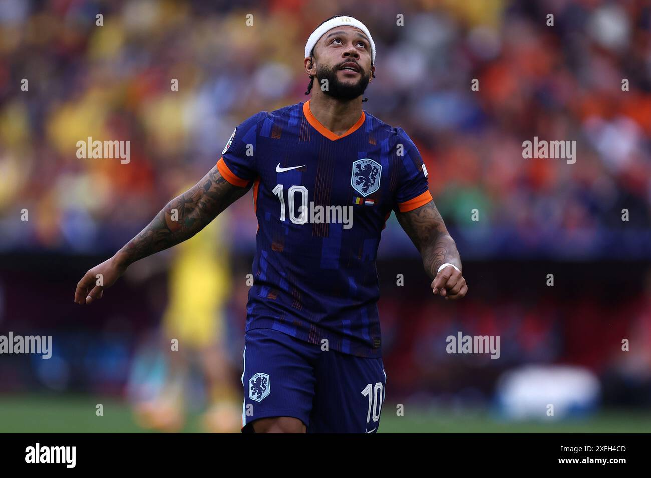 Memphis Depay of Netherlands looks on during the Uefa Euro 2024 round ...