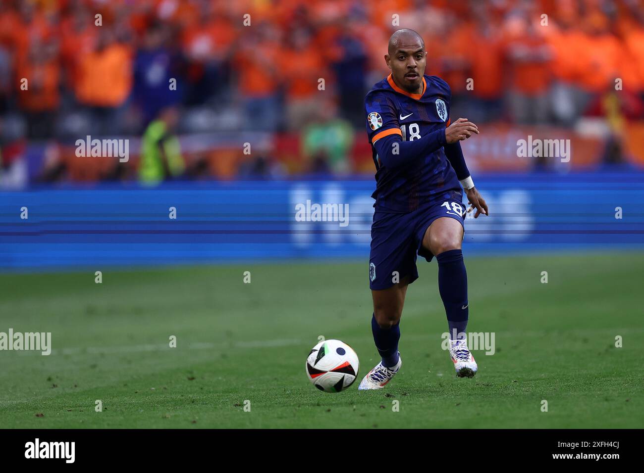 Donyell Malen of Netherlands in action during the Uefa Euro 2024 round ...