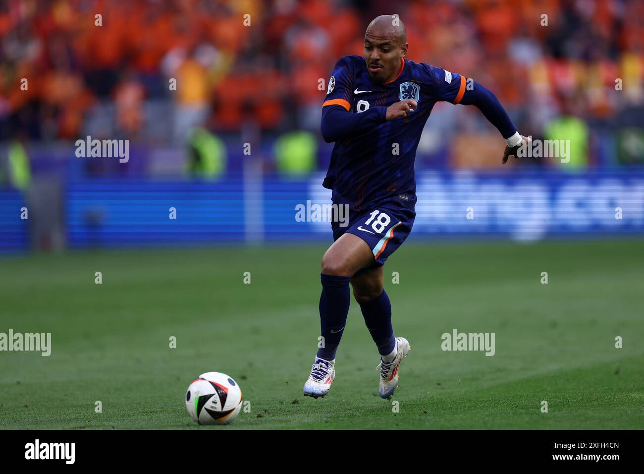 Donyell Malen of Netherlands in action during the Uefa Euro 2024 round ...