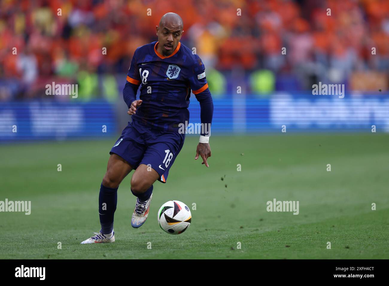 Donyell Malen of Netherlands in action during the Uefa Euro 2024 round ...