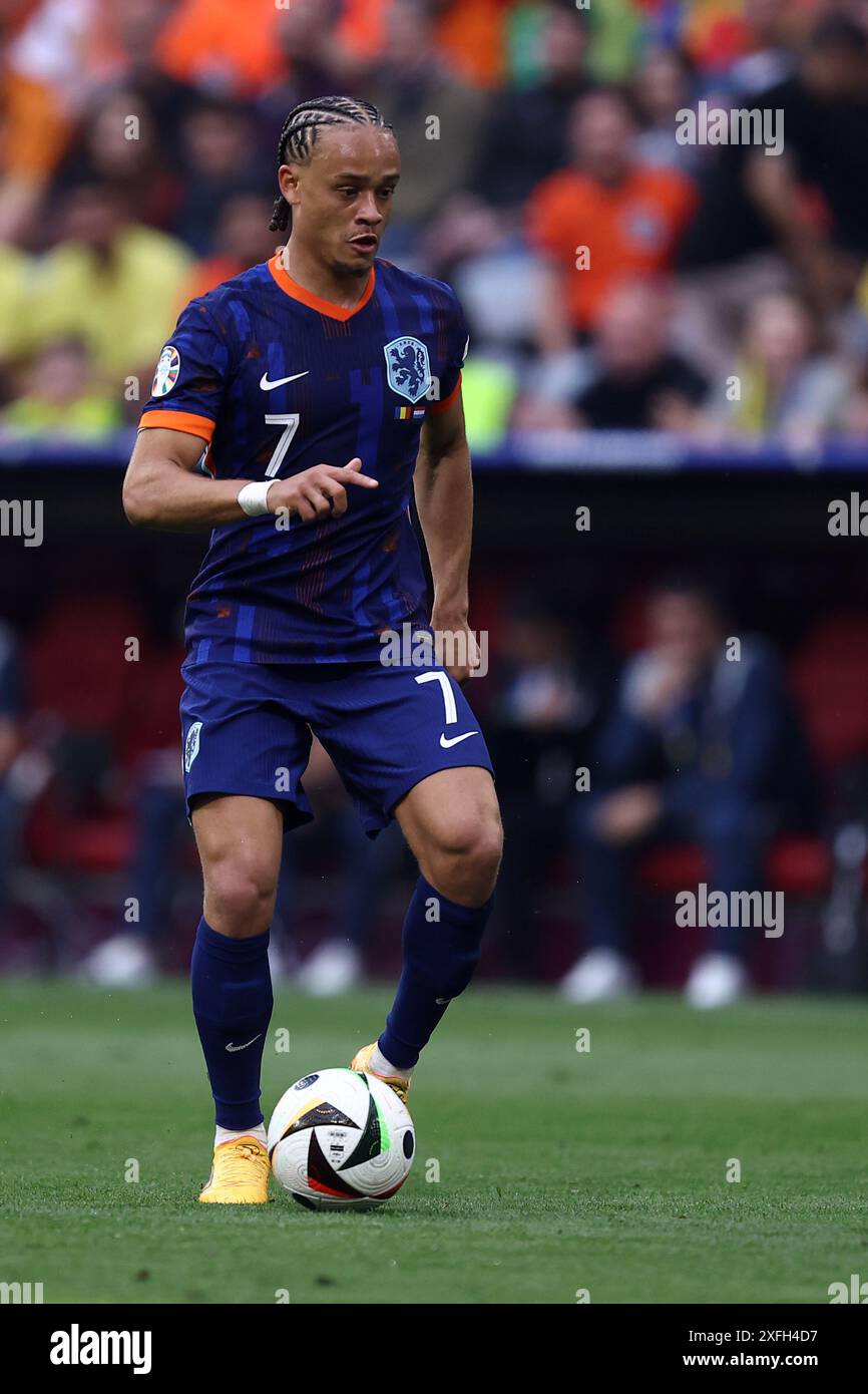 Xavi Simons of Netherlands in action during the Uefa Euro 2024 round of ...