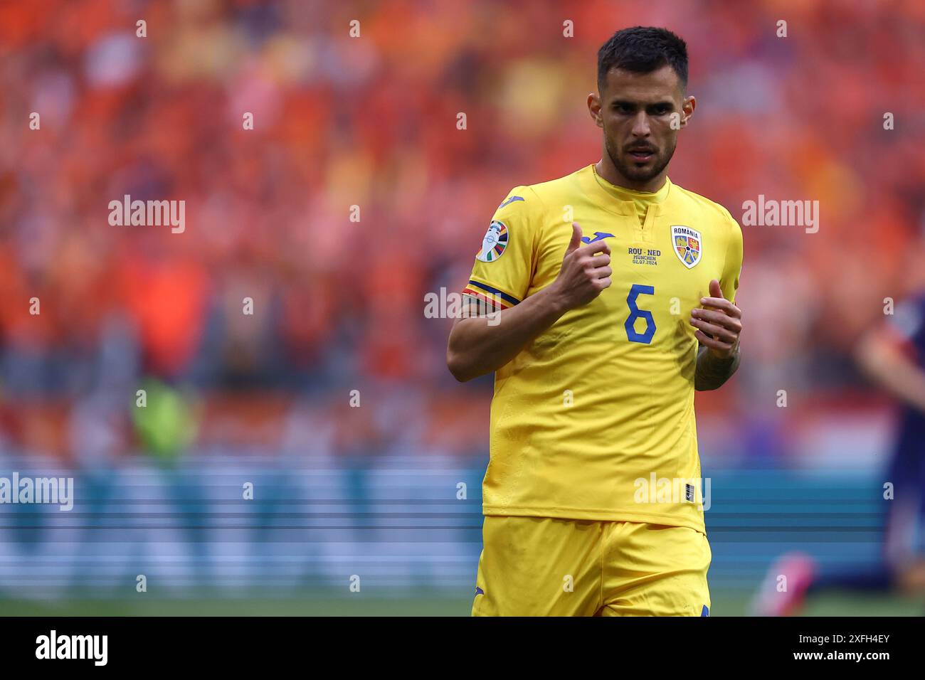 Marius Marin of Romania looks on during the Uefa Euro 2024 round of 16 ...