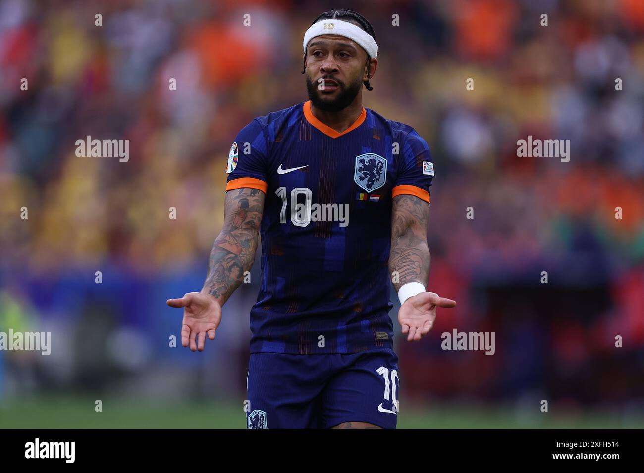 Memphis Depay of Netherlands looks on during the Uefa Euro 2024 round ...