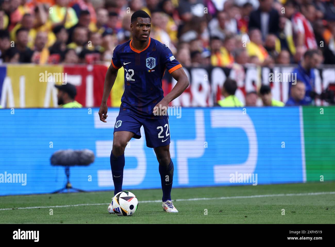 Denzel Dumfries of Netherlands in action during the Uefa Euro 2024 ...