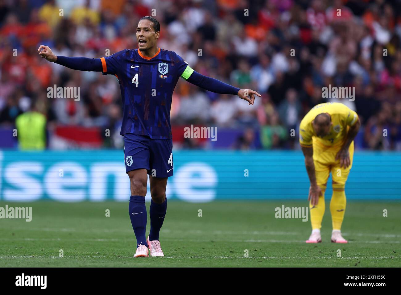 Virgil Van Dijk of Netherlands gestures during the Uefa Euro 2024 round ...