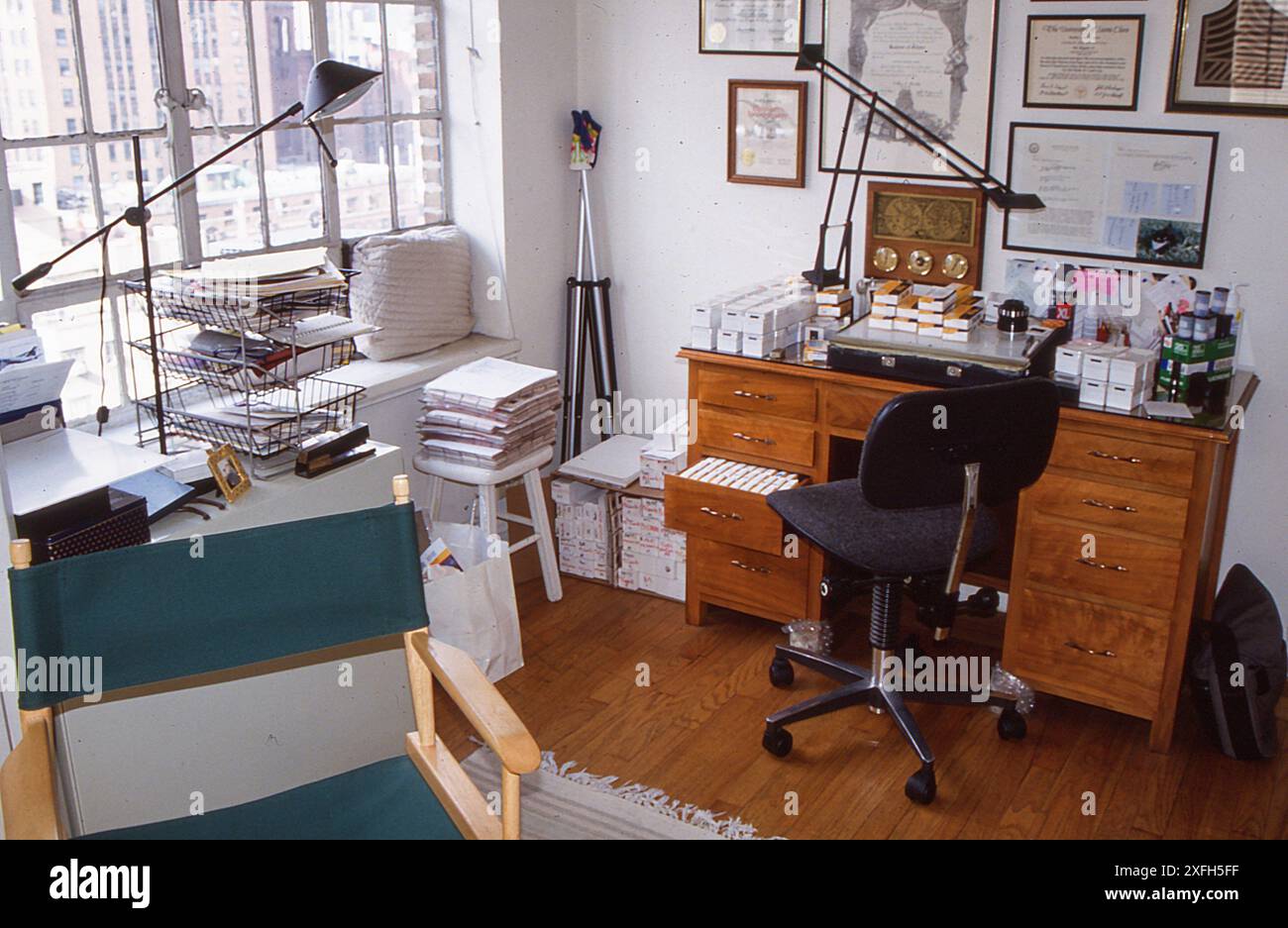 Office Space for a Photographer in small studio, 1998, NYC, USA Stock ...