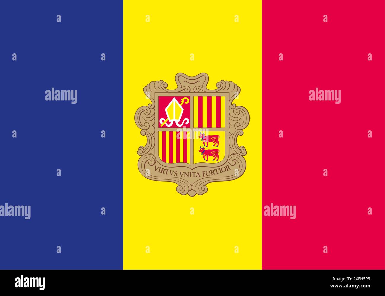 Flag of Andorra. Vector flag with official colors and correct ...