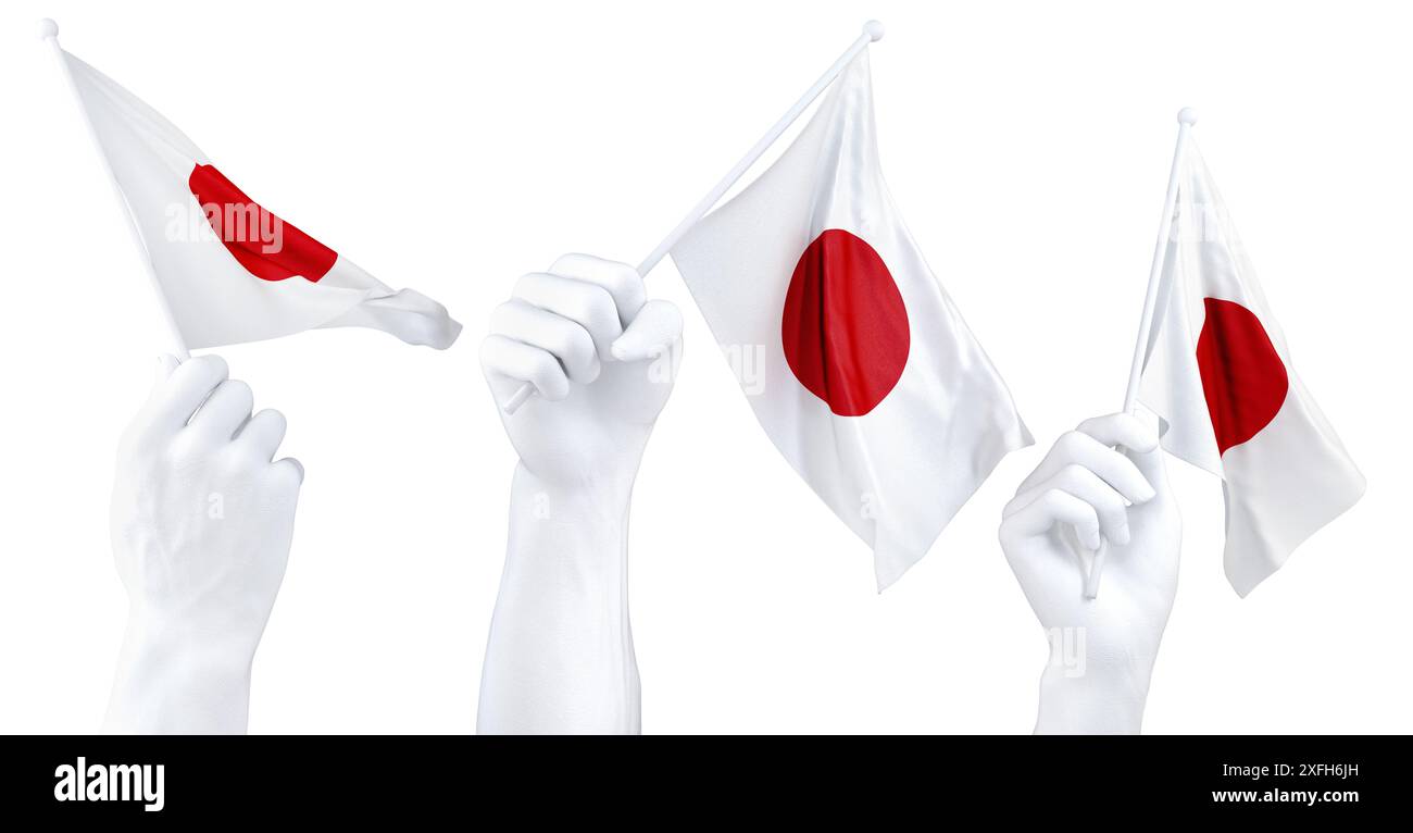 National flag japan hand Cut Out Stock Images & Pictures - Alamy