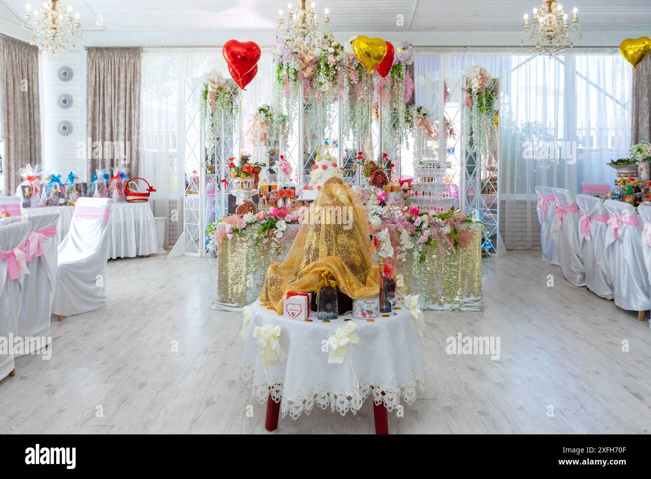 Banquet hall for a gypsy wedding in Ukraine Stock Photo - Alamy