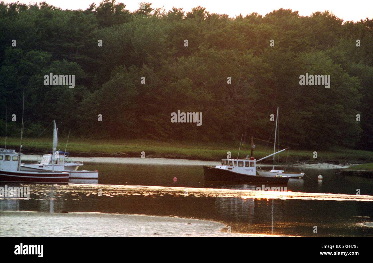Boats in a marina in Maine, U.S.A., approx. 1996 Stock Photo - Alamy