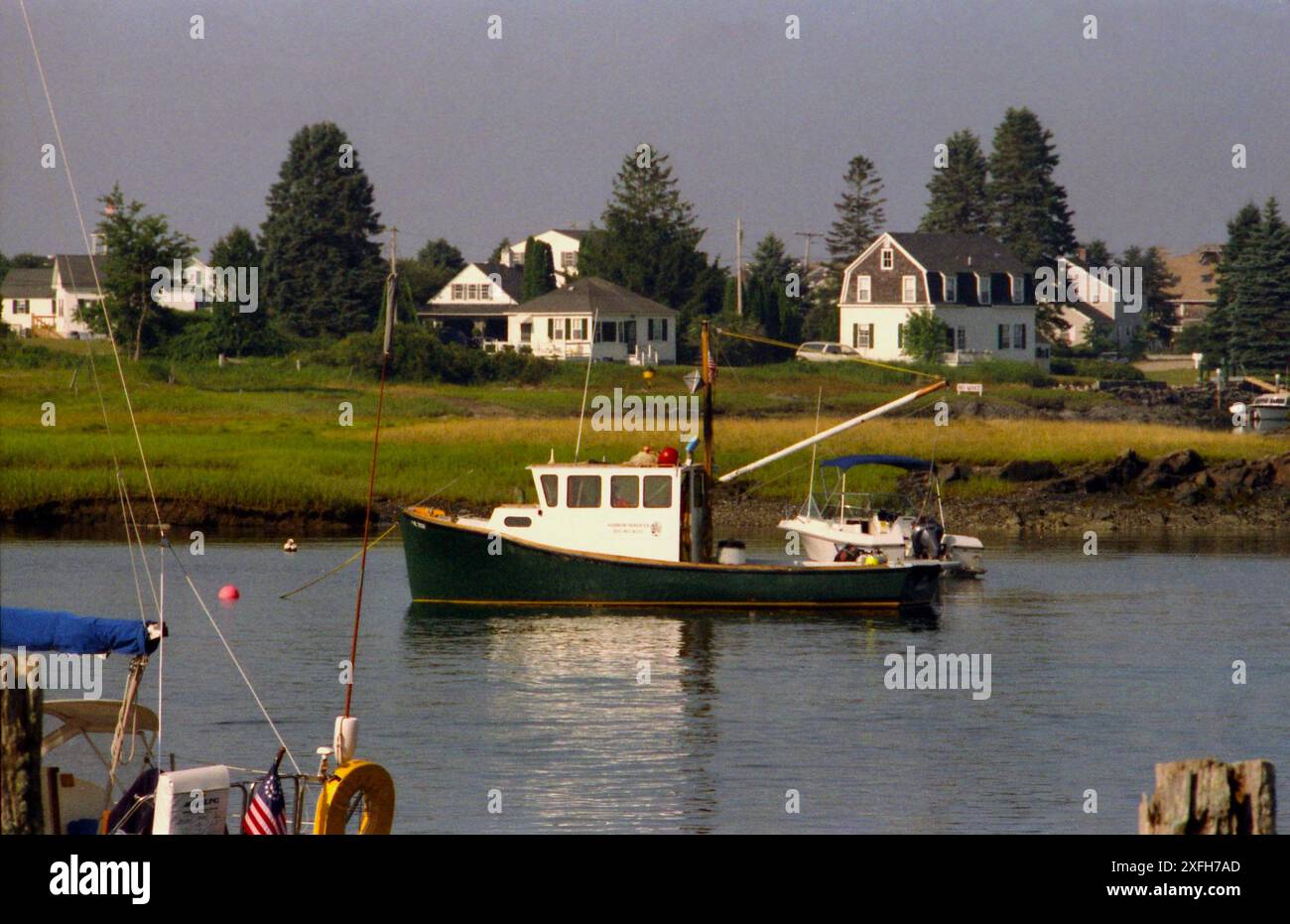 Boats in a marina in Maine, U.S.A., approx. 1996 Stock Photo - Alamy