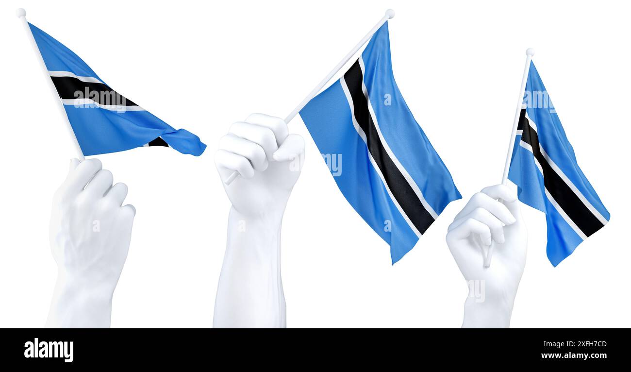 Waving batswana flag Cut Out Stock Images & Pictures - Alamy
