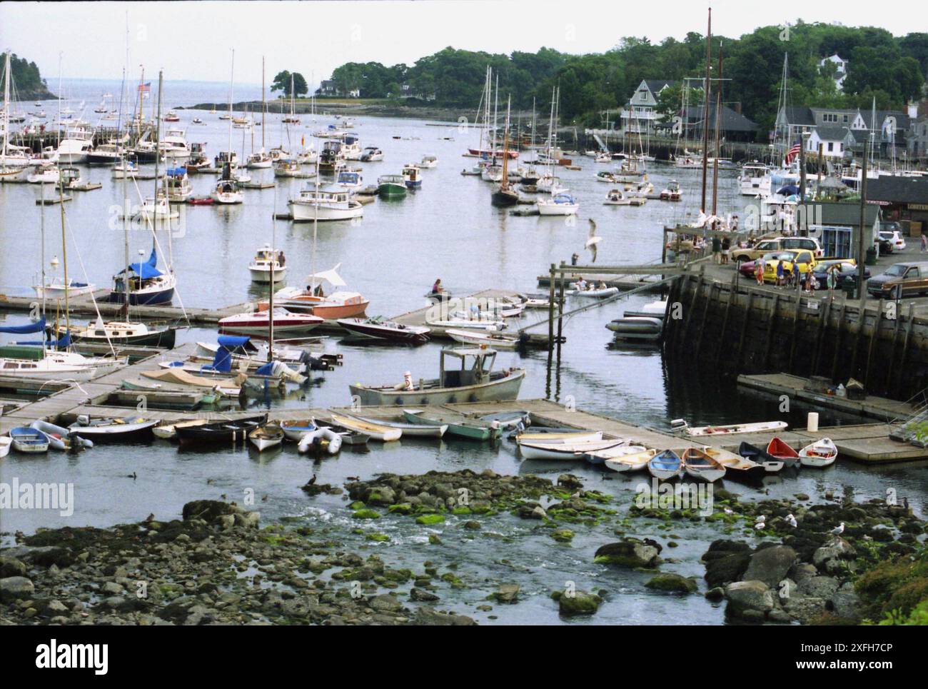 Boats in a marina in Maine, U.S.A., approx. 1996 Stock Photo - Alamy