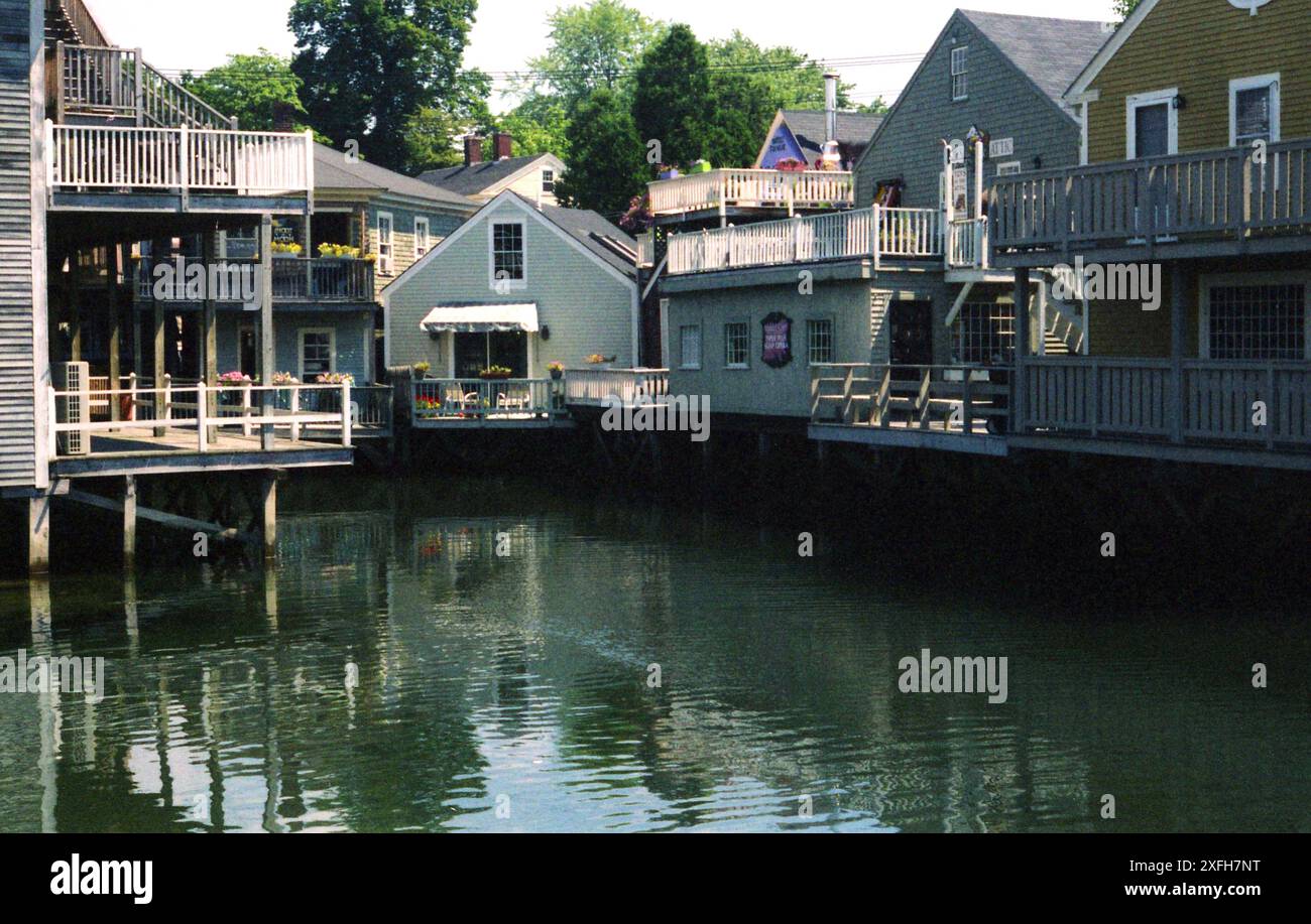 Kennebunkport, Maine, U.S.A., approx. 1996. Picturesque shops by ...
