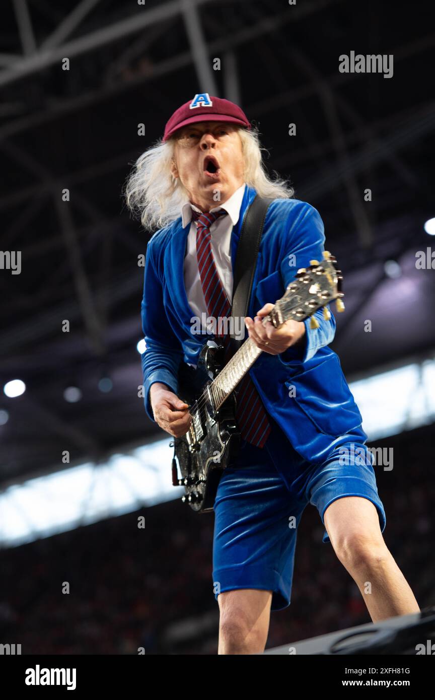 London, United KIngdom. 3rd July 2024. Rock legend Angus Young takes ...